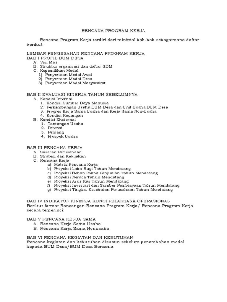 Format Rencana Program Kerja | PDF