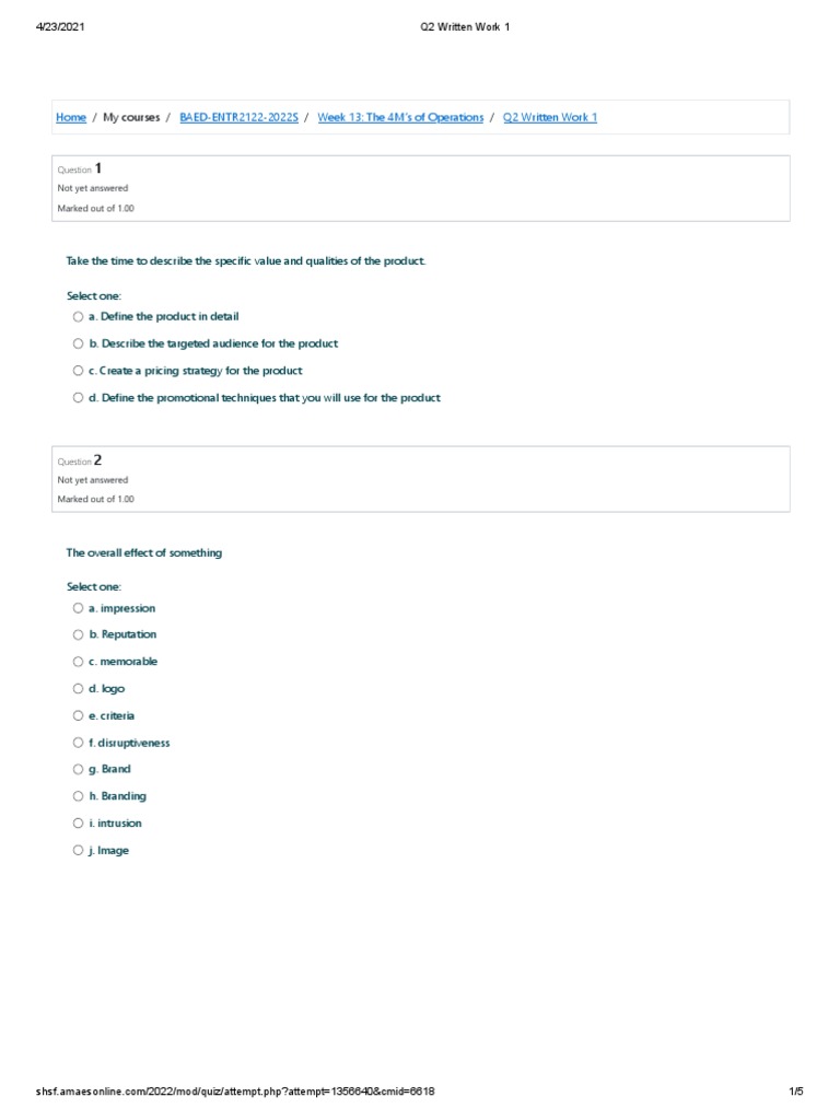 Q2 Written Work 1 | PDF | Brand | Target Audience