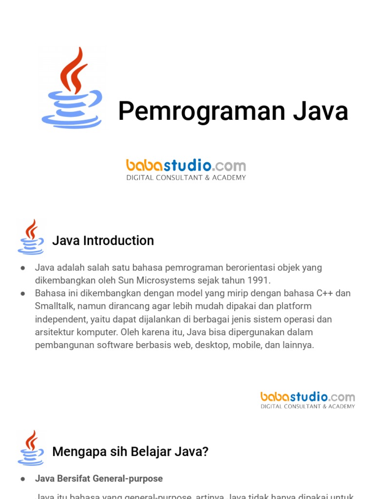 Ebook Pemrograman Java | PDF