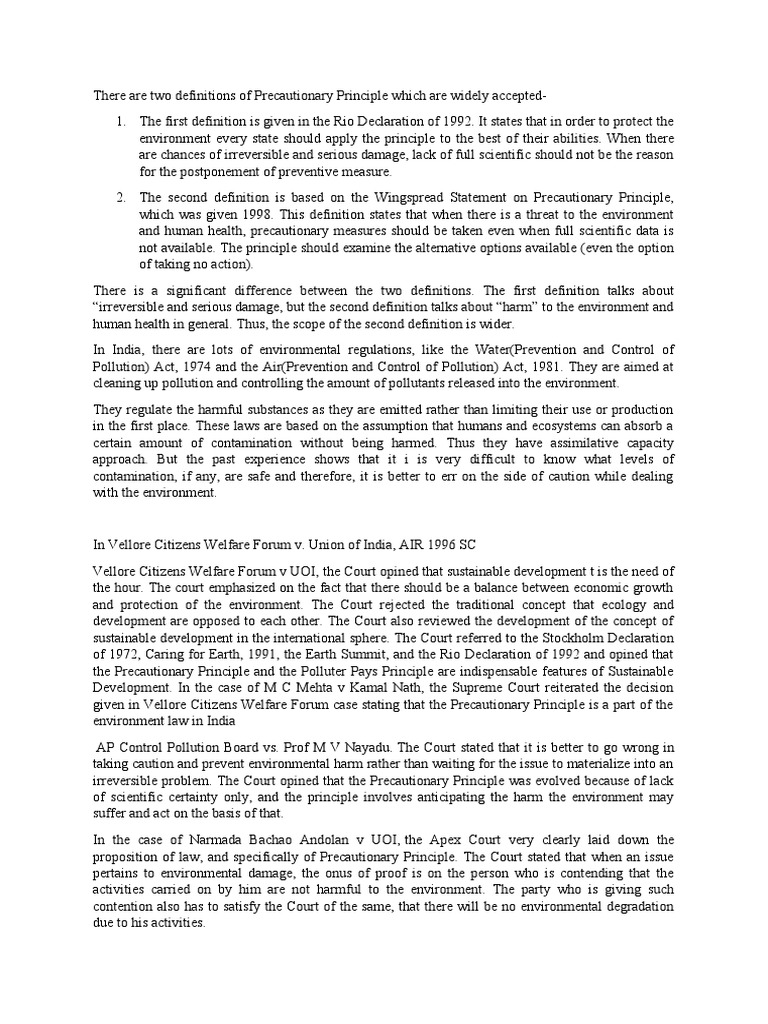 An Analysis of the Evolution and Application of the Precautionary ...