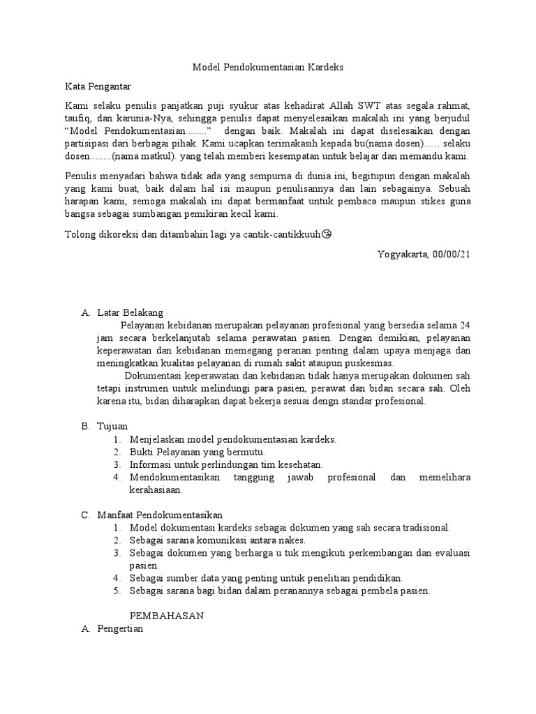 Materi Pendokumentasian Kardeks | PDF