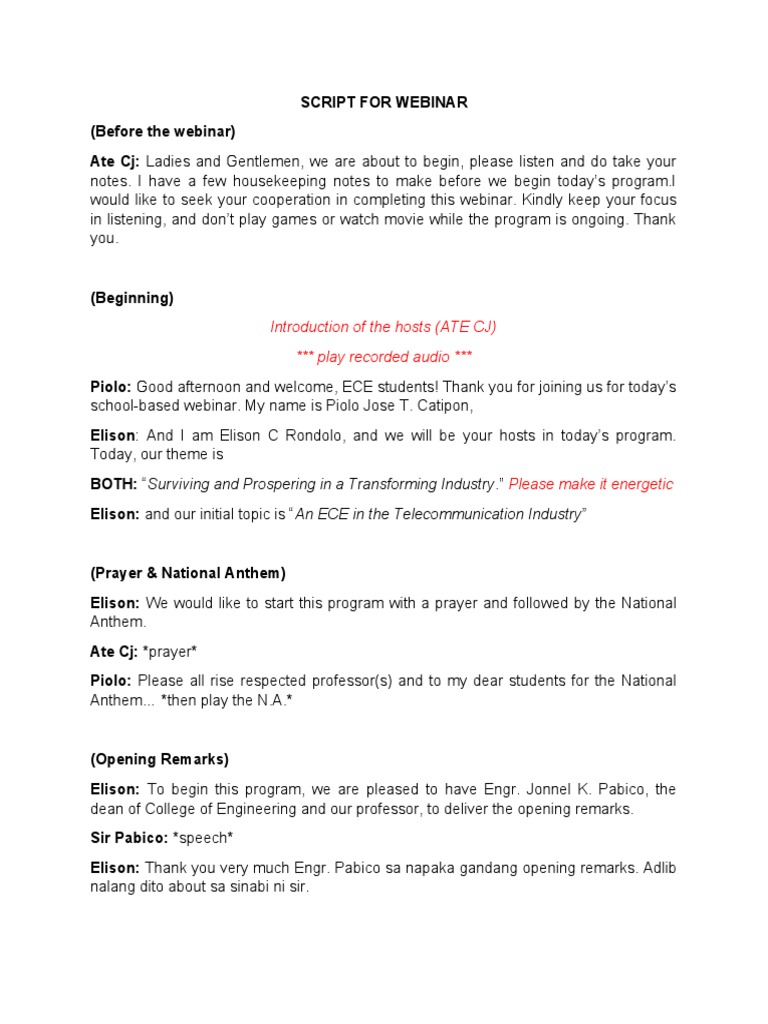 Script For Webinar Final | PDF | Electronics