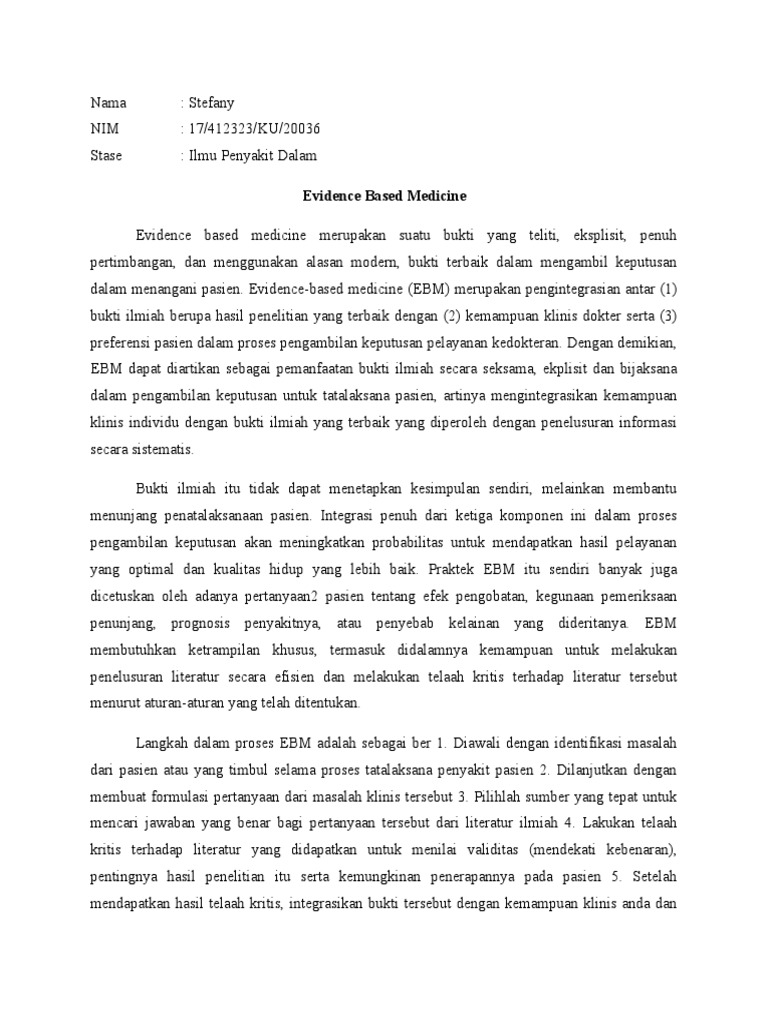 Evidence Based Medicine | PDF | Pengembangan Diri | Kesehatan Holistik