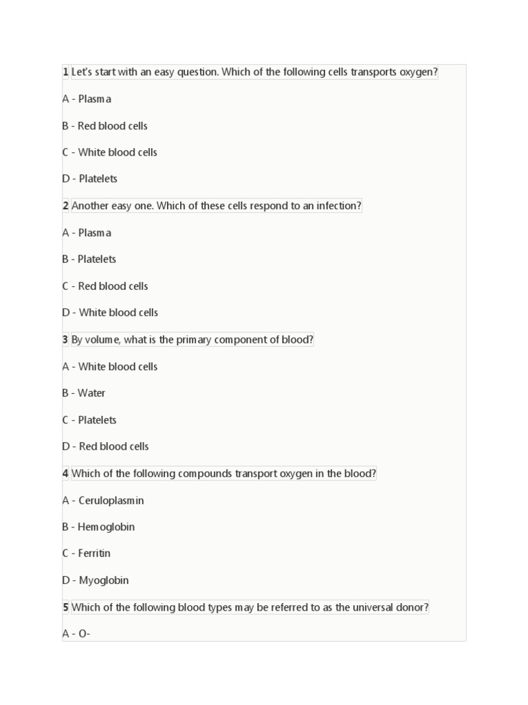 Circulatory System Quiz | PDF | Heart Valve | Blood
