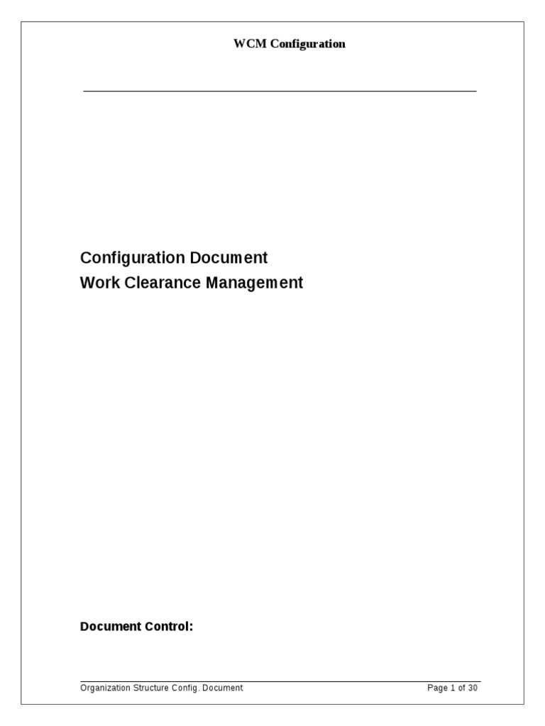 Config Doc Work Clearance Management | PDF | Page Layout | Software ...