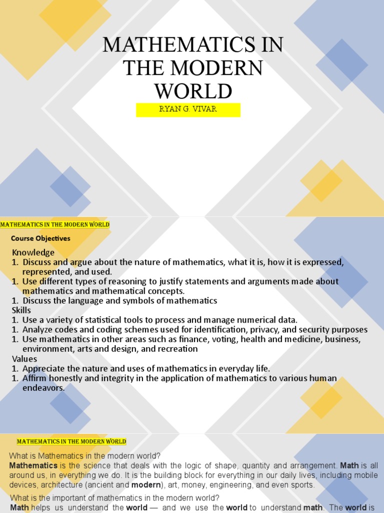 Mathematics in The Modern World Week 1 | PDF | Pattern | Mathematics