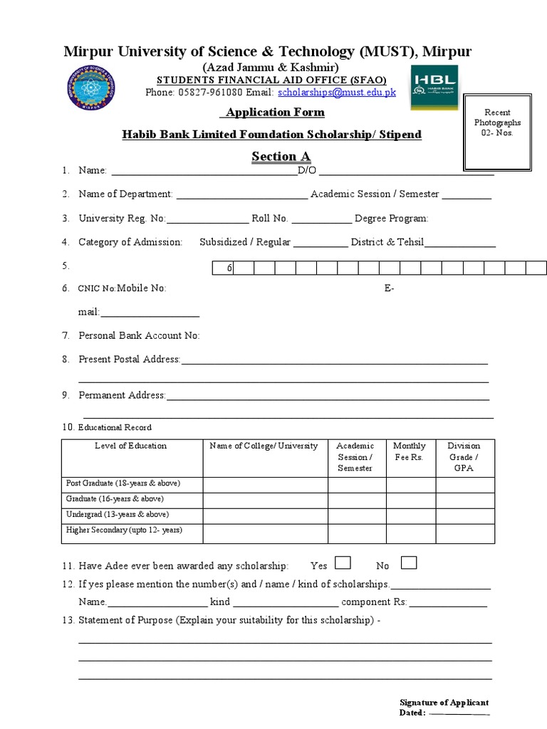 Mirpur University of Science & Technology (MUST), Mirpur: Section A | PDF | Signature