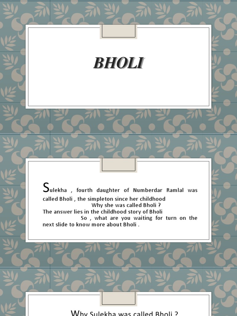 BHOLI | PDF