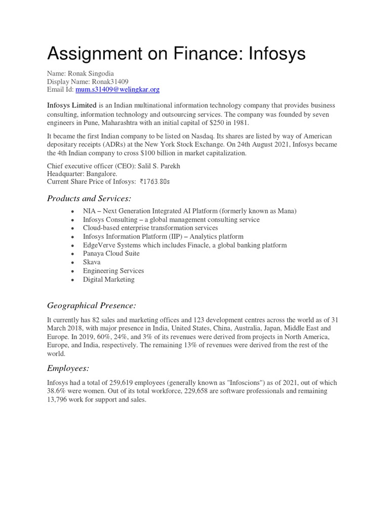 Infosys Financial Performance Analysis | PDF | Corporations | Economies