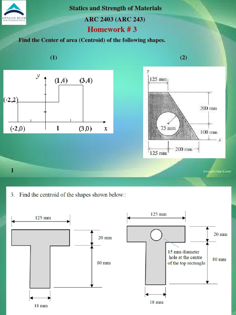 HW-3 Statics and Strength of Materials ARC 2403 (ARC 243) | PDF ...