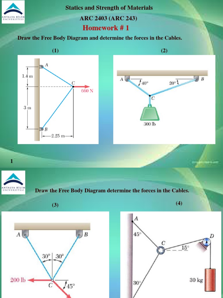 HW-1 Statics and Strength of Materials ARC 2403 (ARC 243) | PDF