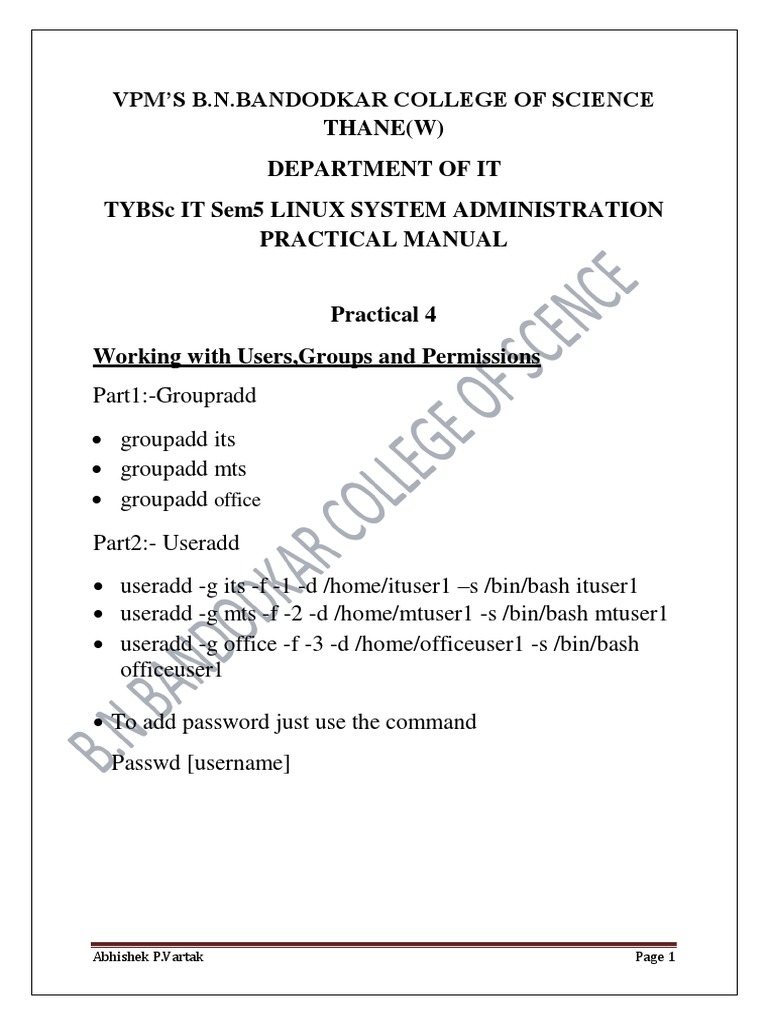 VPM'S B.N.Bandodkar College of Science Thane (W) Department of It Tybsc ...