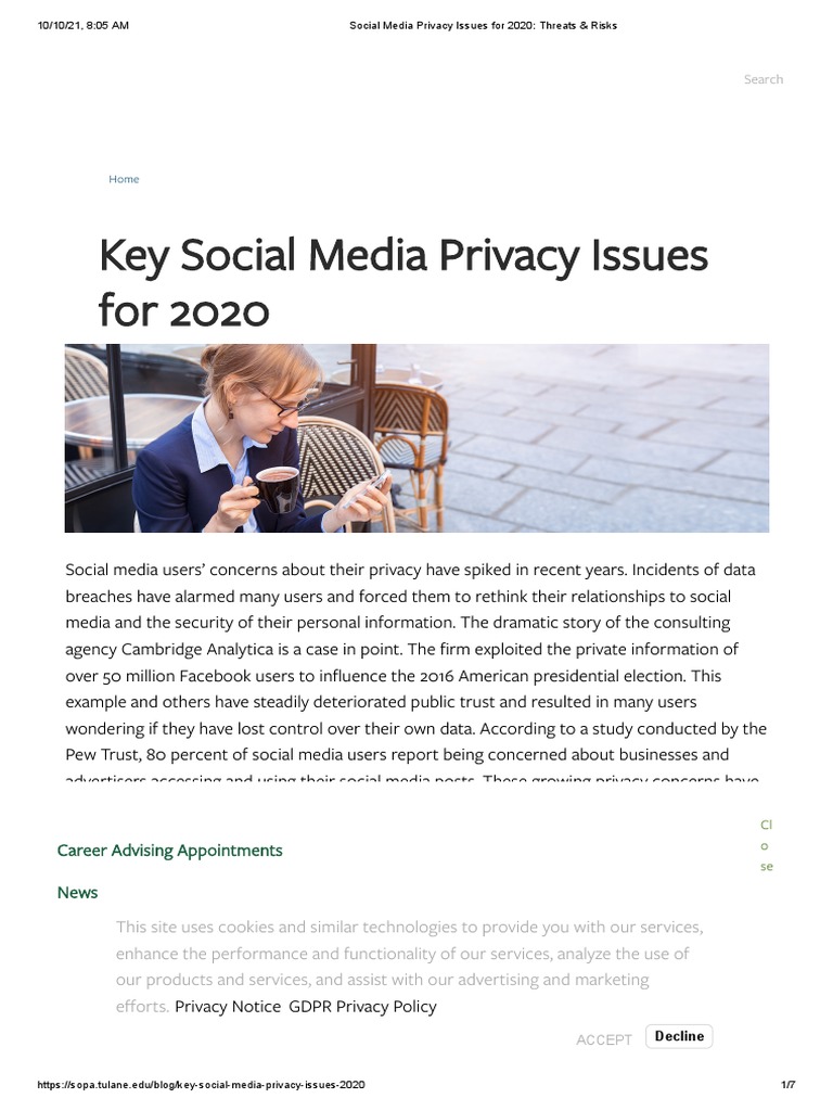 (4.1) Social Media Privacy Issues For 2020 - Threats & Risks | PDF ...