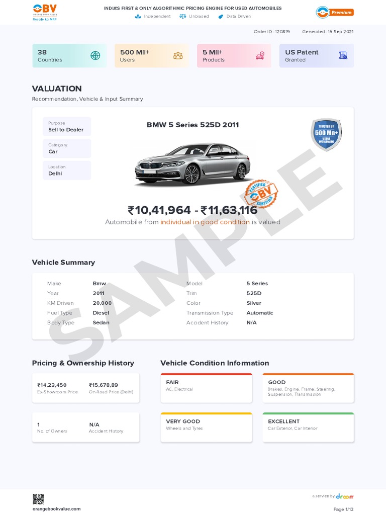 Obv Sample Report | PDF | Car | Transmission (Mechanics)