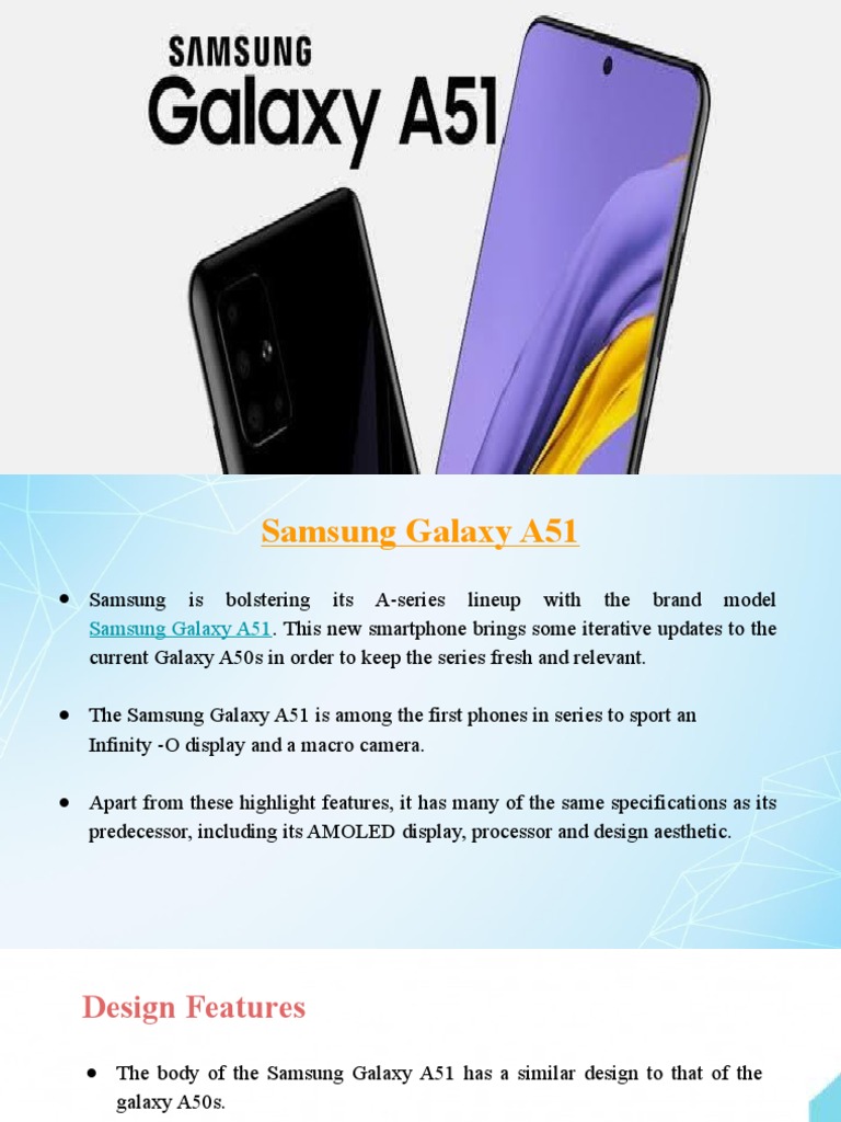 Samsung Galaxy A51 Features Overview | PDF