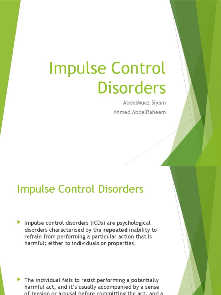 Impulse Control Disorder | PDF | Mental Disorder | Relaxation (Psychology)