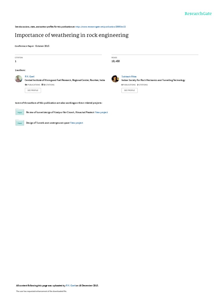 Importance of Weathering in Rock Engineering | PDF | Landslide | Weathering