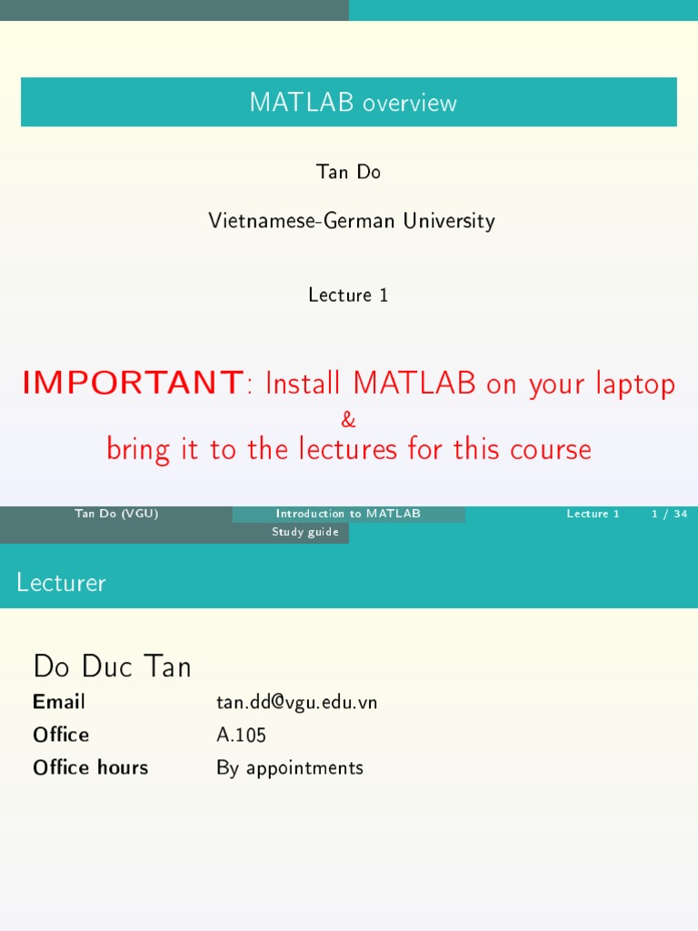 Matlab For Beginners (Chap 1) | Download Free PDF | Sine ...
