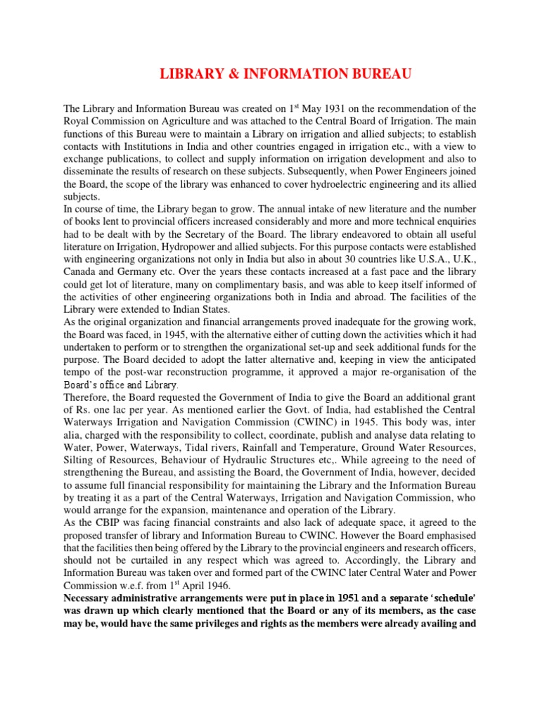 Library & Information Bureau | PDF | Libraries | Engineering