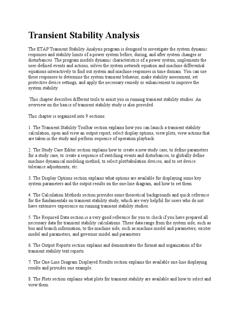 Transient Stability Studies | PDF | Steady State | Electric Motor