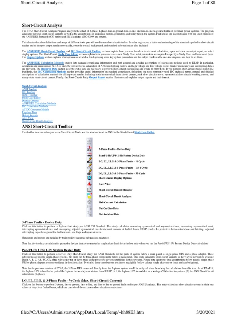 Short-Circuit Analysis | PDF | Transformer | Electrical Engineering