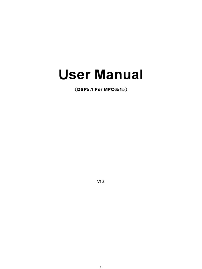 DSP5.1 For MPC6515 User Manual | PDF