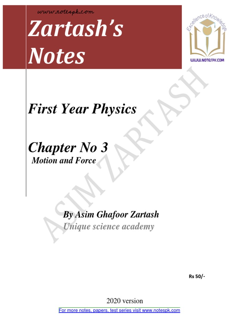 Class 11 Physics Chapter 3 Notes | PDF | Collision | Inertia