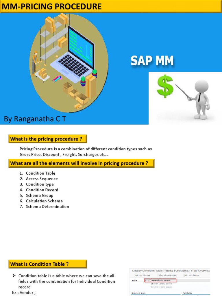 Sap MM Pricing Procedure By Rangantha PDF Pricing Xml Schema