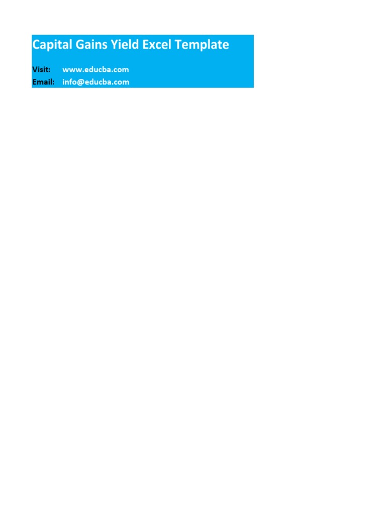 Capital Gains Yield Formula Excel Template | PDF