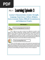 FS 1 Learning Episode 2 | PDF | Learning | Teachers
