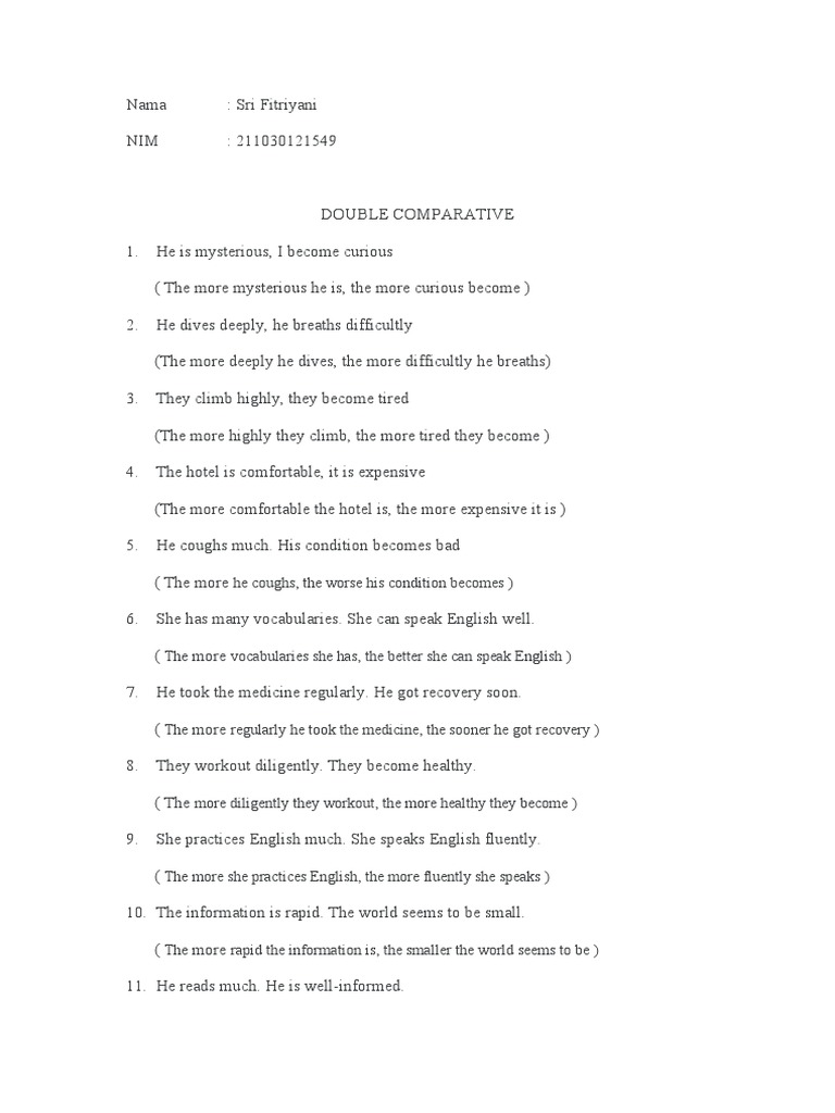 Double Comparative | PDF