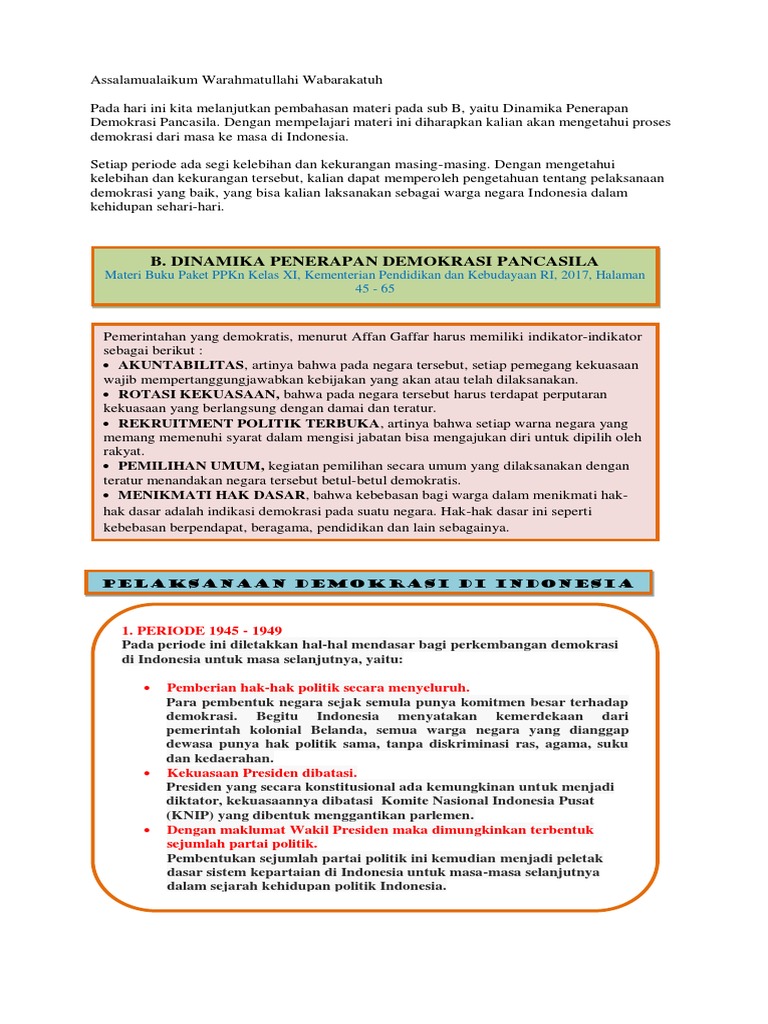 Dinamika Penerapan Demokrasi Pancasila | PDF