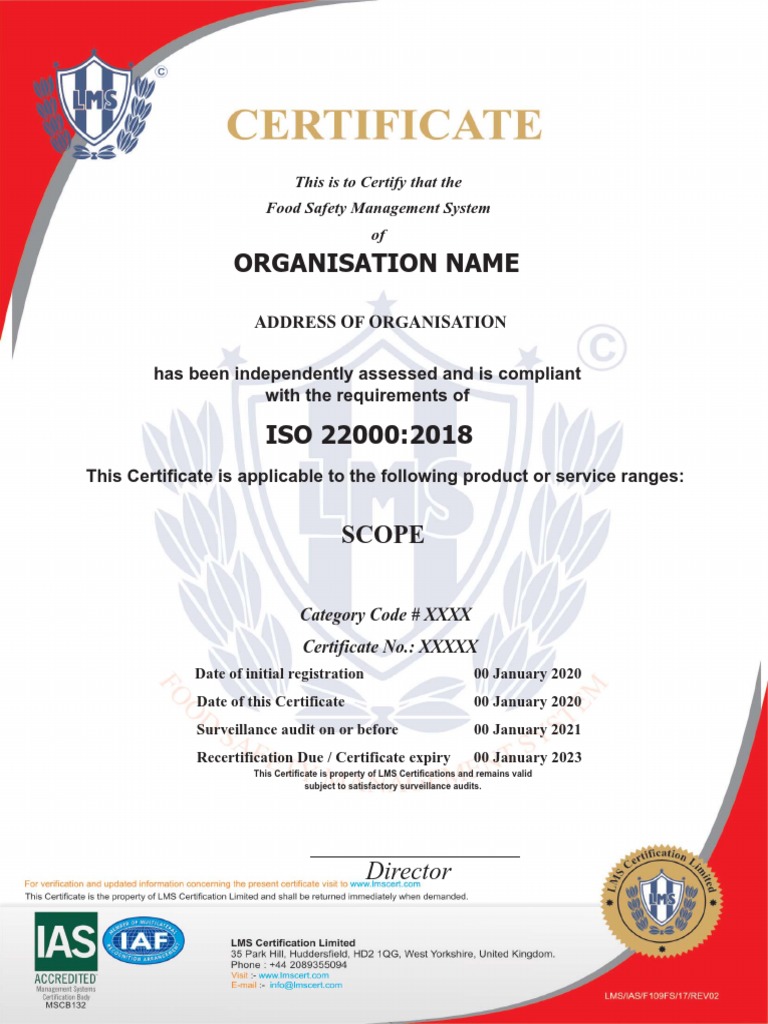 IAS-ISO 22000 Sample | PDF