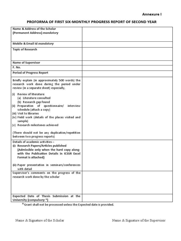 2019-20 Second Second Progress Report Formats | PDF