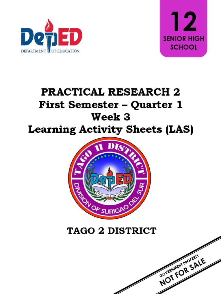 Practical Research 2 First Semester - Quarter 1 Week 3 Learning ...