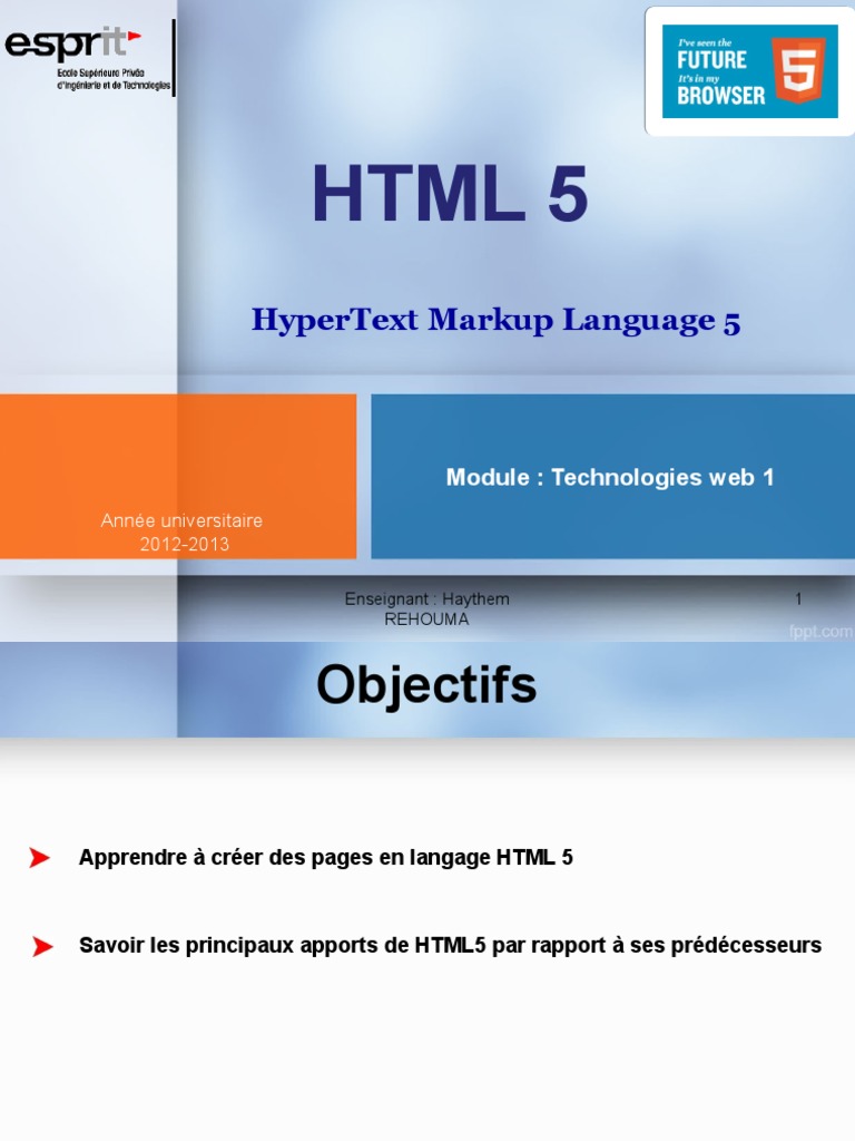 Cours Introduction A HTML 5 | PDF | HTML5 | Internet