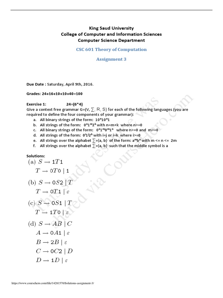 Assignment 3 | PDF | Formalism (Deductive) | Theoretical Computer Science