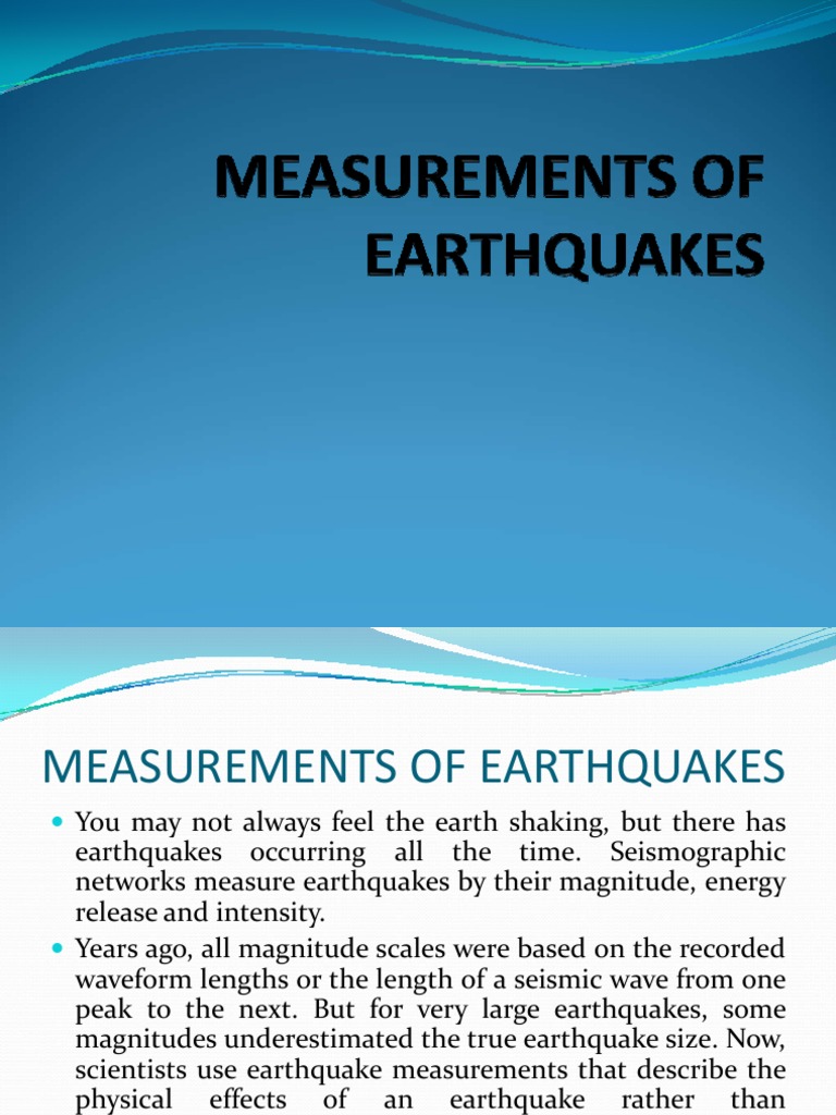CE435 - Lesson 3 - Measurements of Earthquake | PDF | Moment Magnitude ...