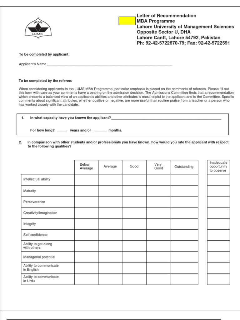 Recommendation Letter | PDF | Cognition | Behavior Modification