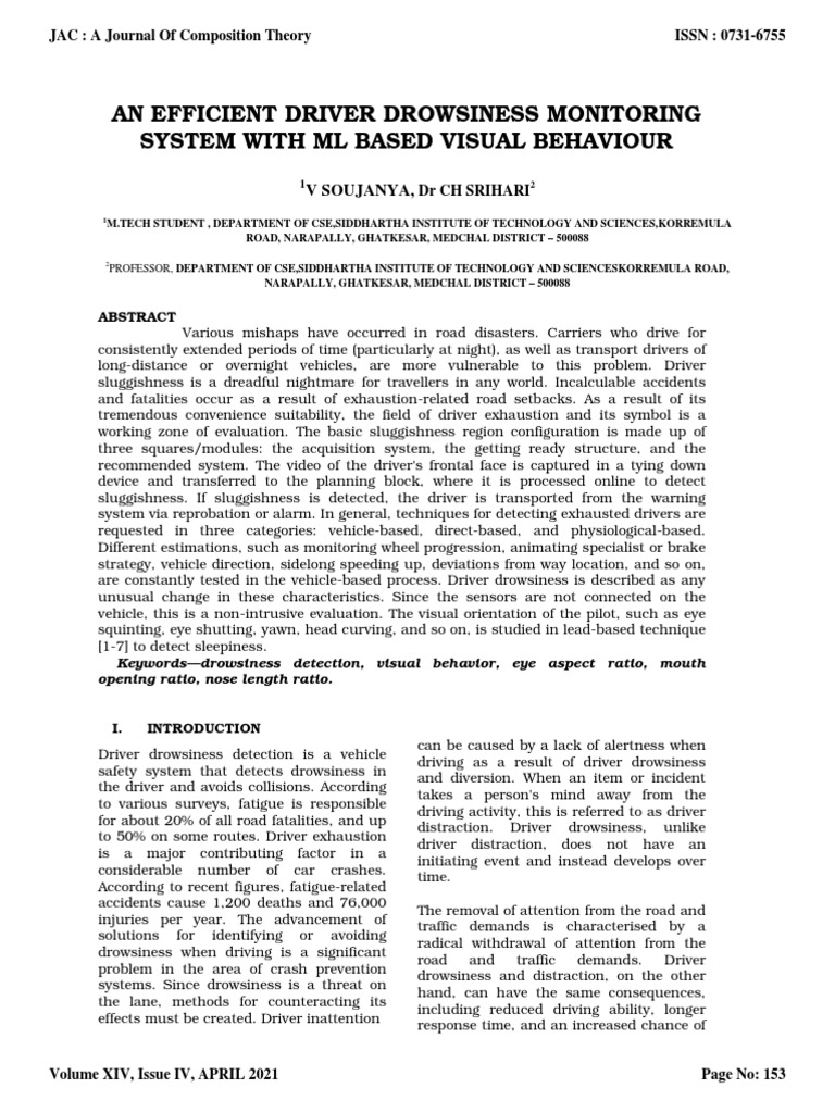 Driver Drowsiness Project Report | Download Free PDF | Traffic Collision | Traffic