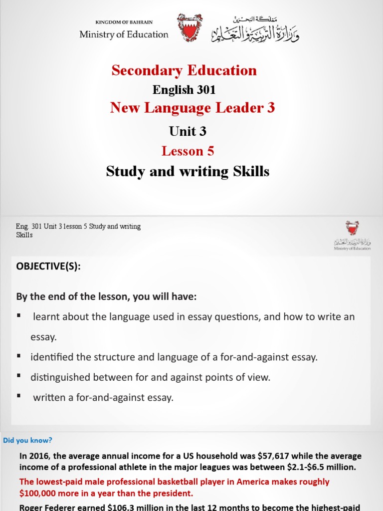 Secondary Education: Study and Writing Skills | PDF | Essays | Argument