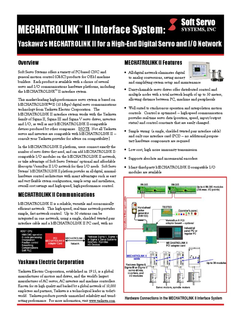 Mechatrolink II Interface System:: Yaskawa's MECHATROLINK II For A High ...
