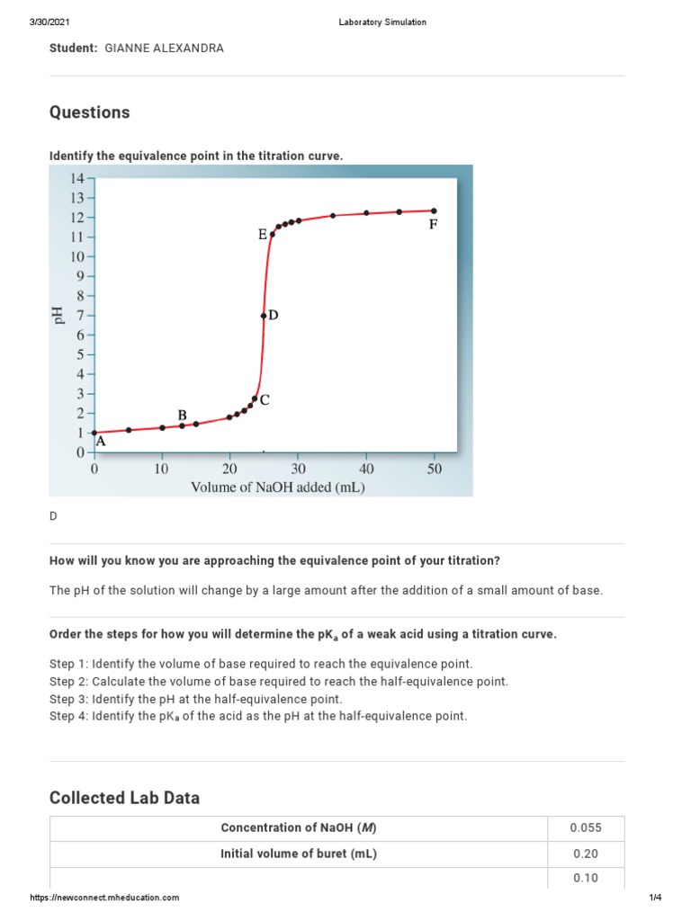 Determine pKa Using Titration Curve | PDF | Chemistry | Titration