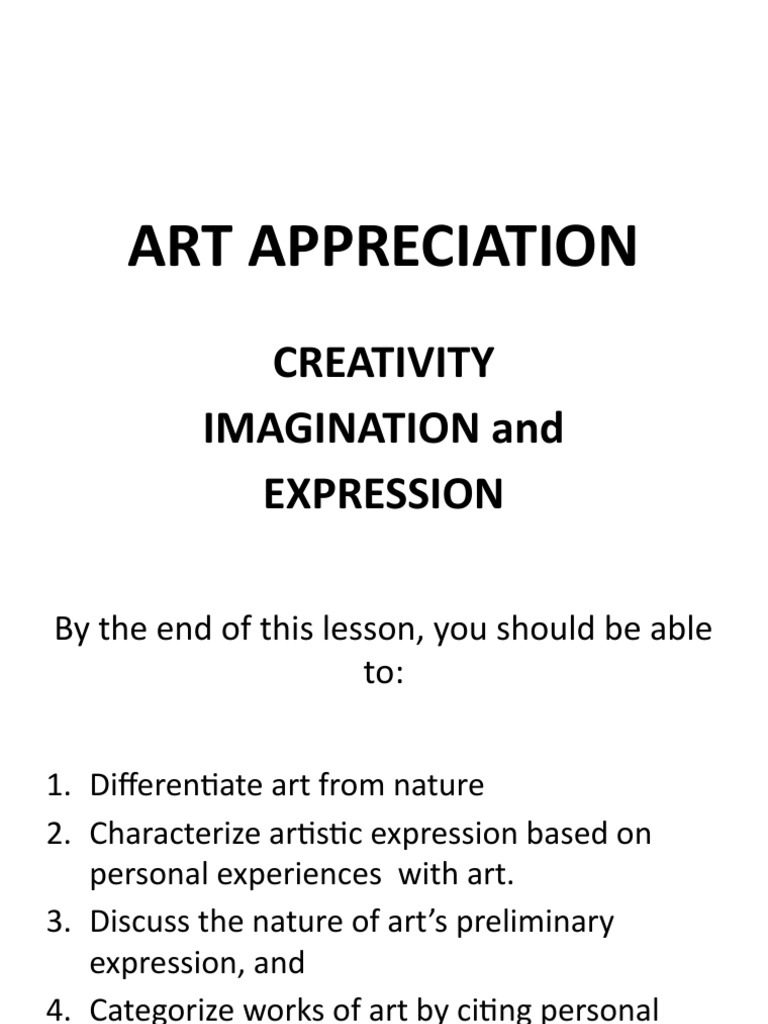 Art Appreciation 3 - 1 | PDF | Imagination | Dances