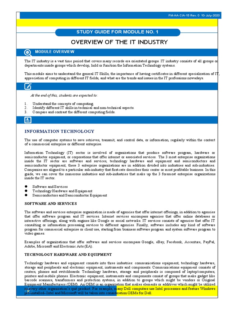 Fm-Aa-CIA-15 CC 101 Study Guide 1 Final | PDF | Information Technology ...