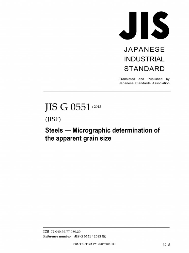 Jis G 0551 2013 | PDF | Steel | Heat Treating