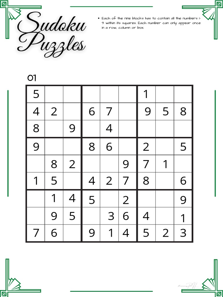 Sudoku Puzzles | PDF | Recreational Mathematics | Logic Puzzles