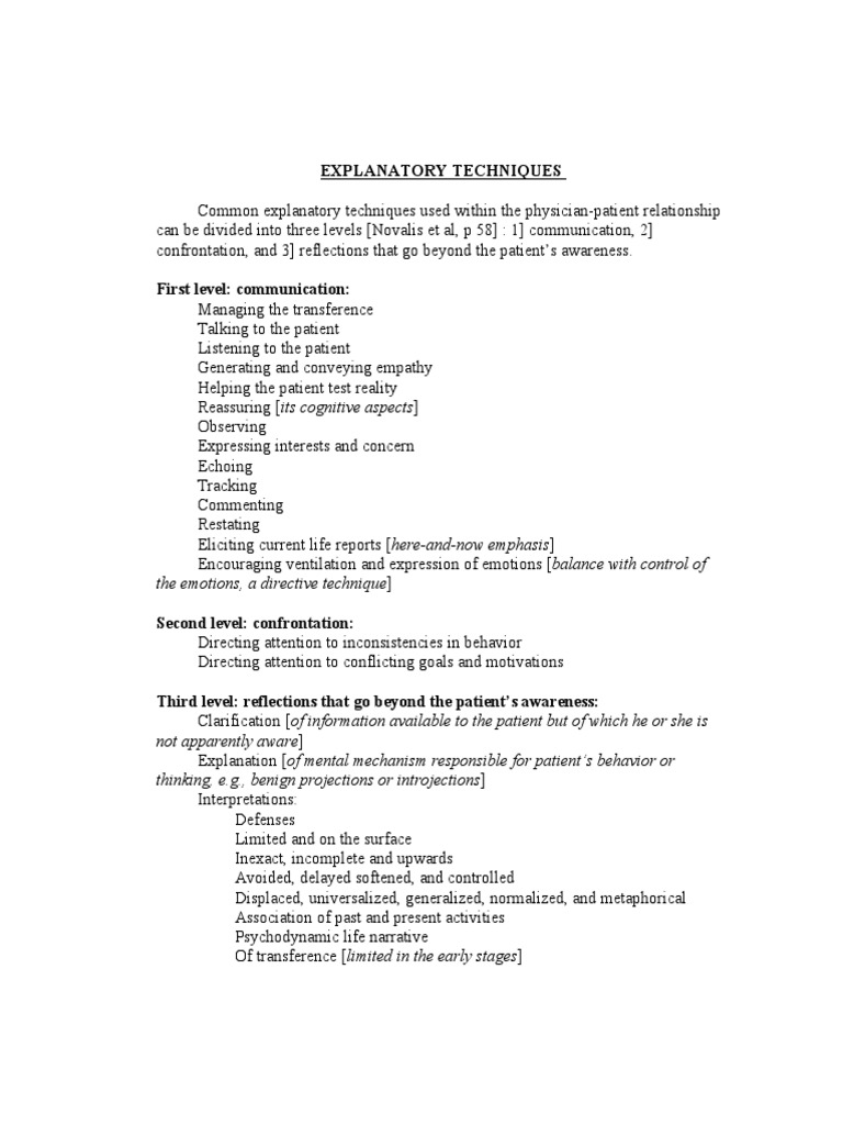 Explanatory Techniques | PDF