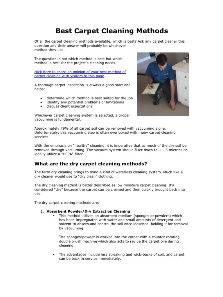 Best Carpet Cleaning Methods Explained | PDF | Business Process ...