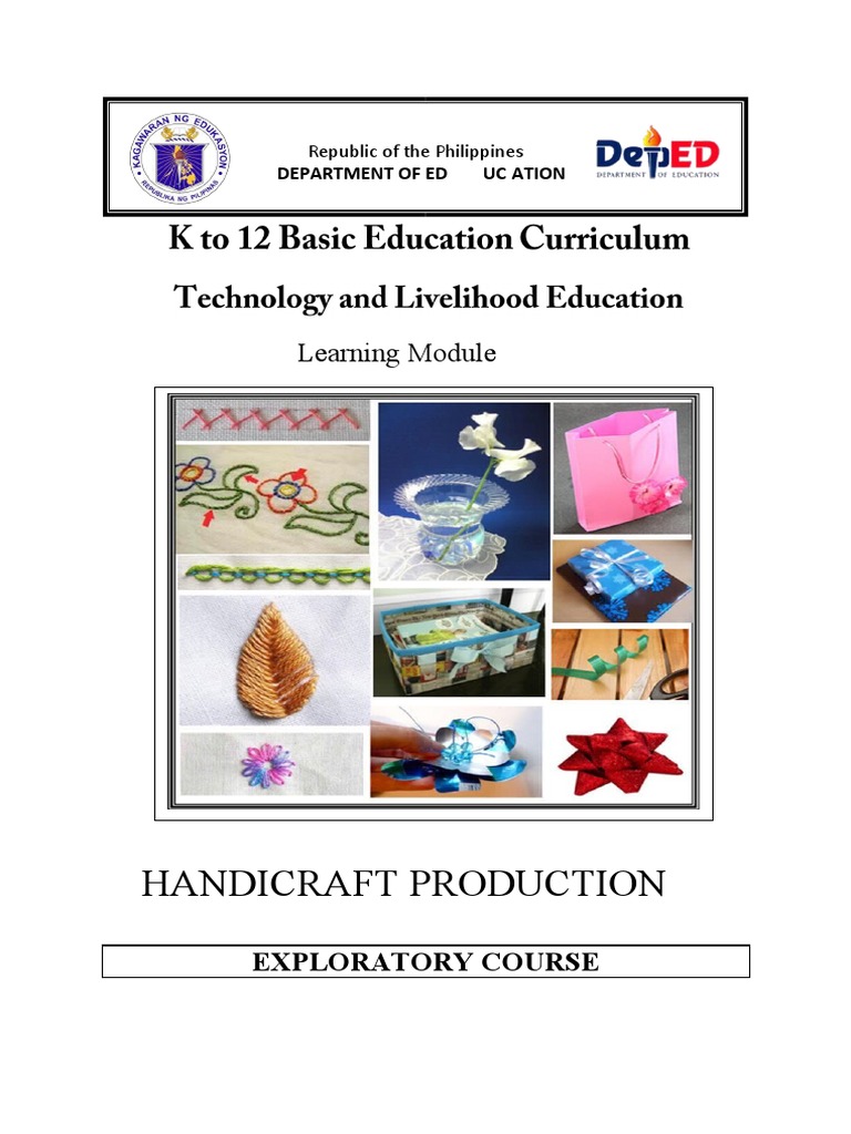 K - To - 12 - Handicrafts - Learning - Module 1 | PDF | Embroidery | Yarn